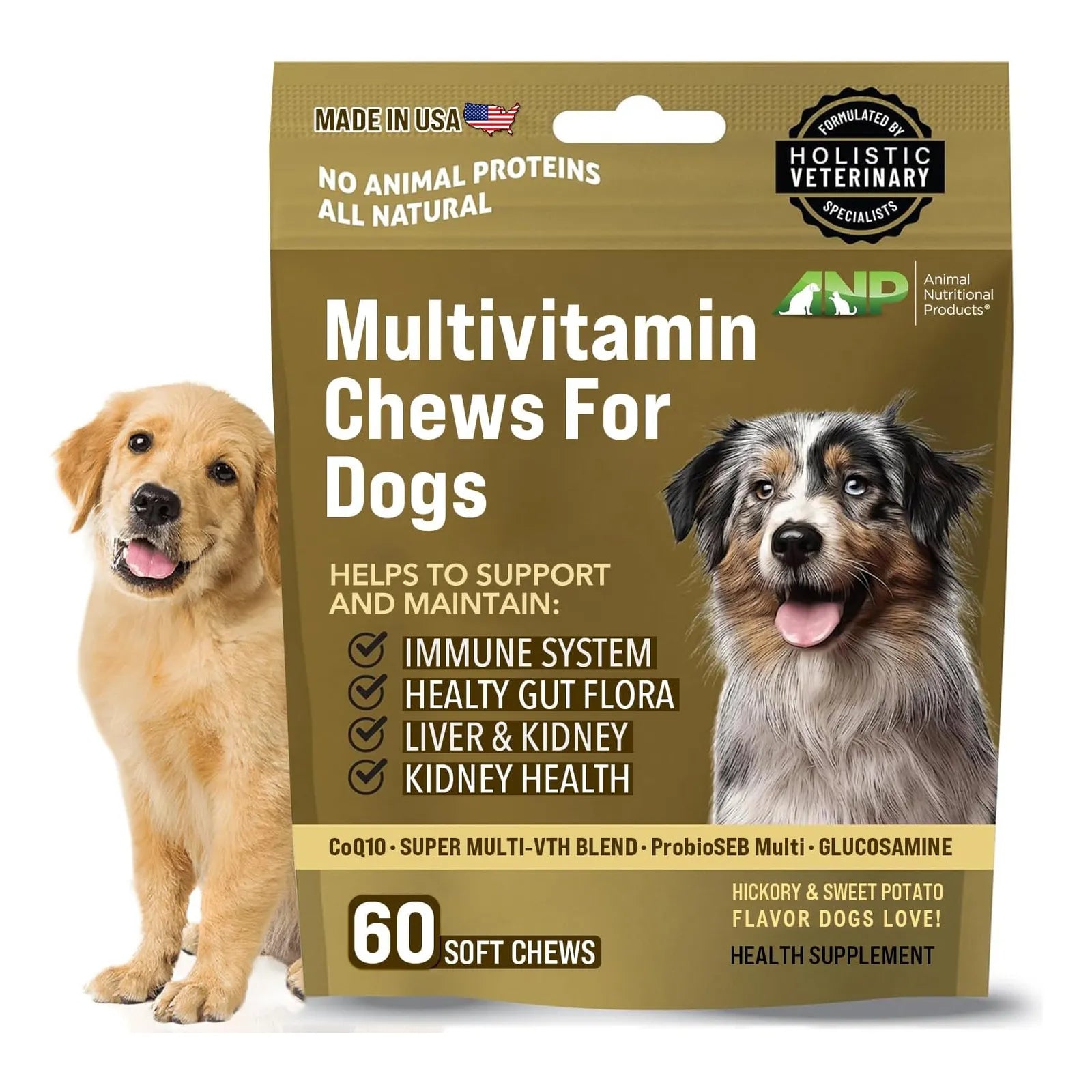 Multi Vitamina Masticable Para Perros 60 Uni Nutrición Completa Y Natu ...