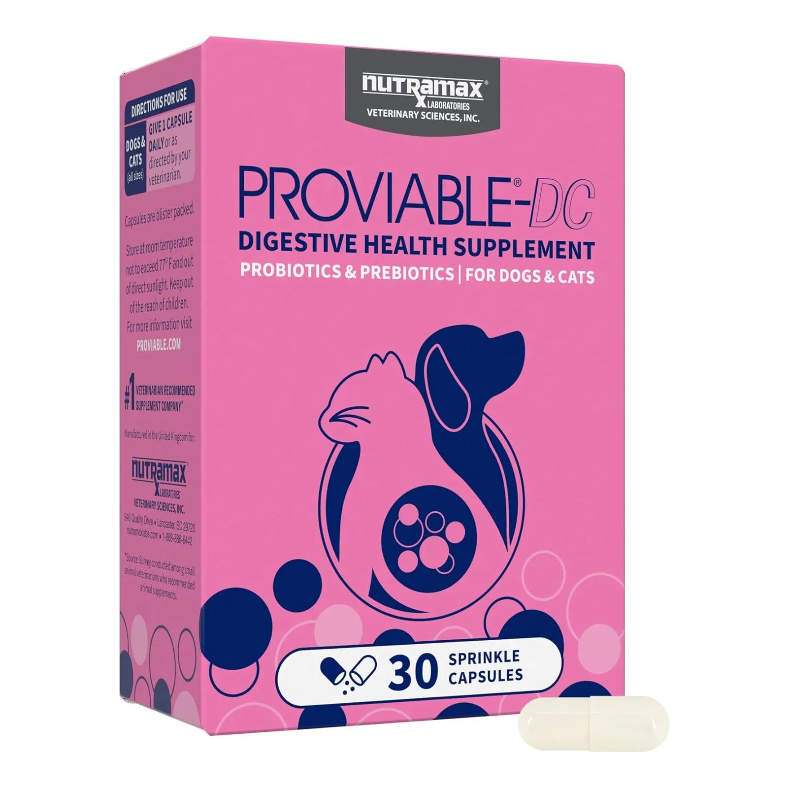 Nutramax Proviable Suplemento Digestivo Para Perros Y Gatos 30 Tableta ...
