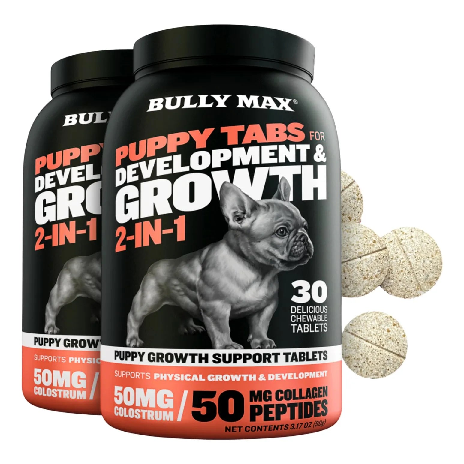 Tabletas Masticables Bully Max Vitaminas 2 En 1 Para Cachorros Desarro ...
