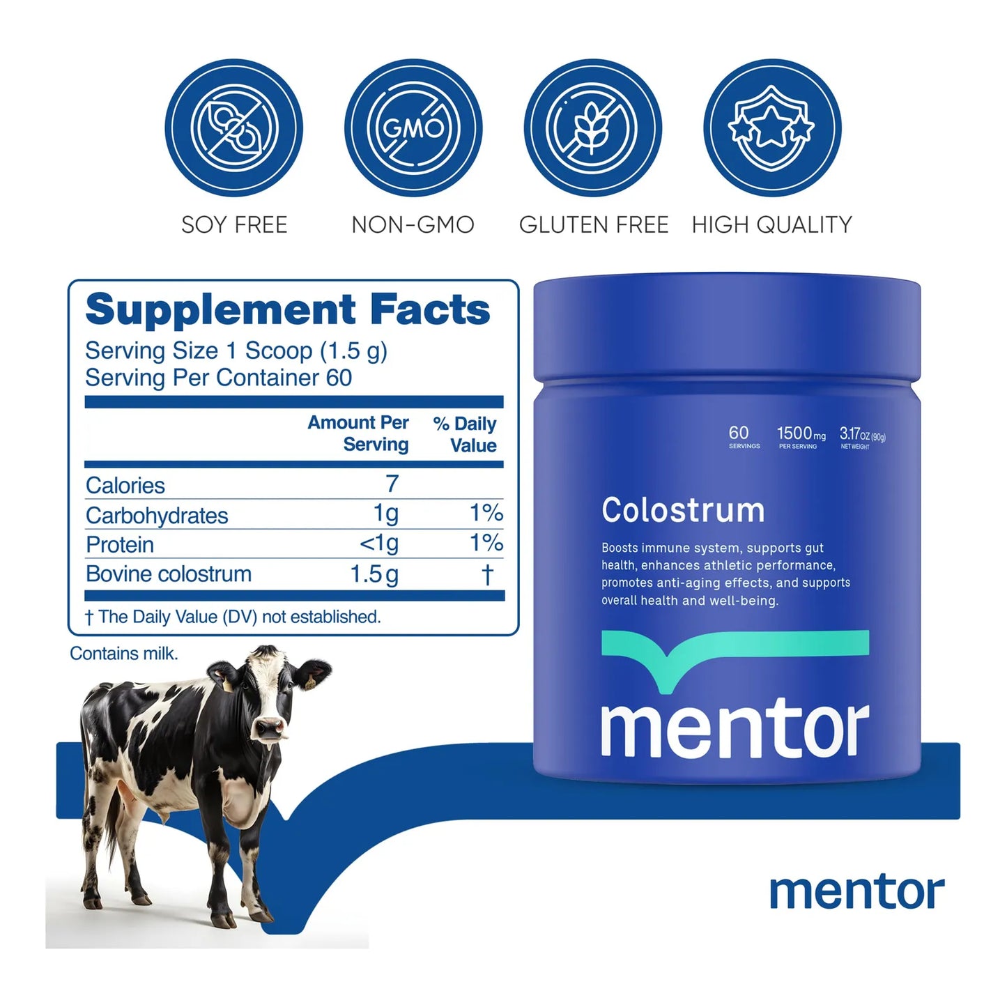 Calostro Bovino En Polvo Orgánico Salud Intestinal Cabello Fuerte Inmu ...