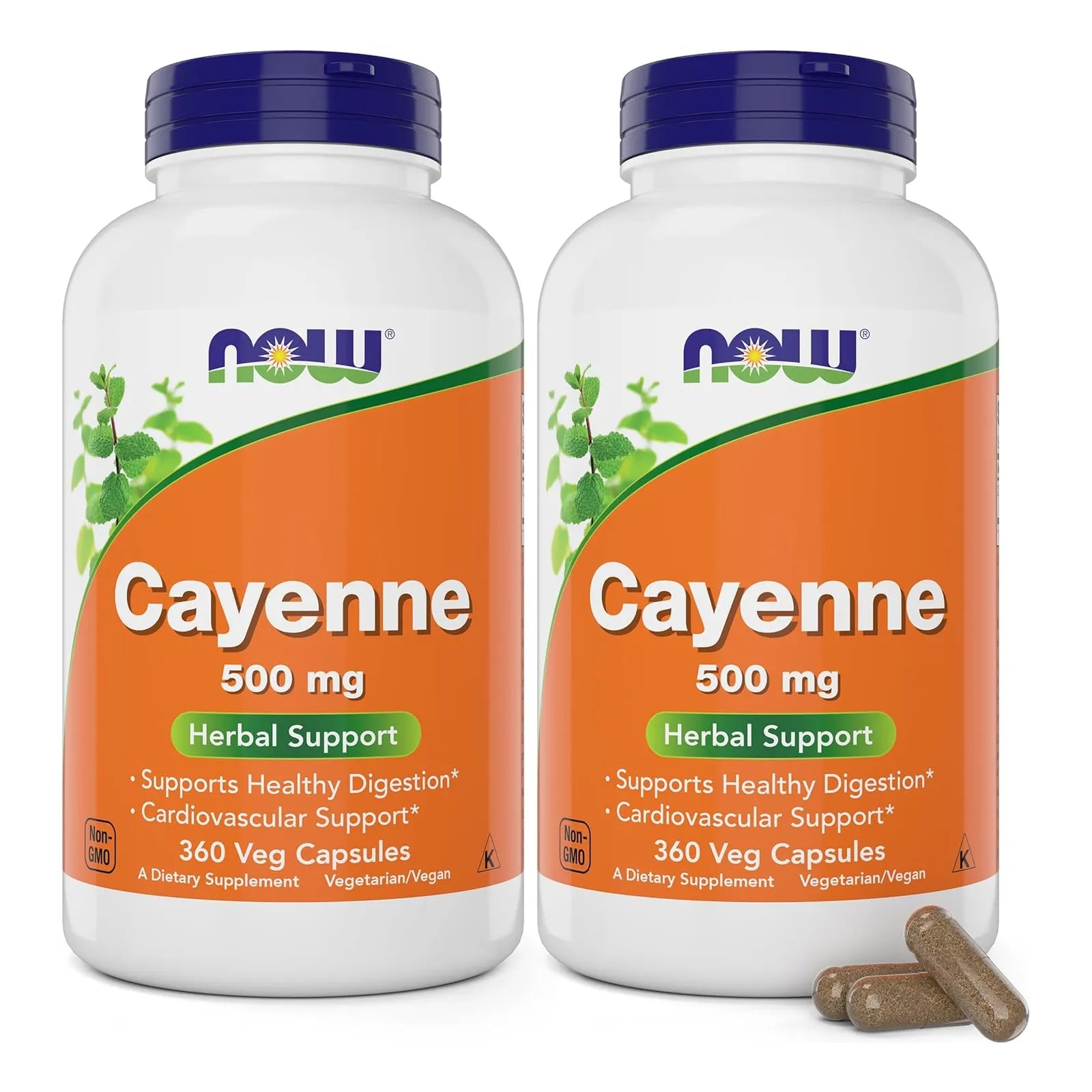 Cayena 500 Mg 360 Cápsulas Vegetales Paquete Doble NOW – Vita Plus Colombia