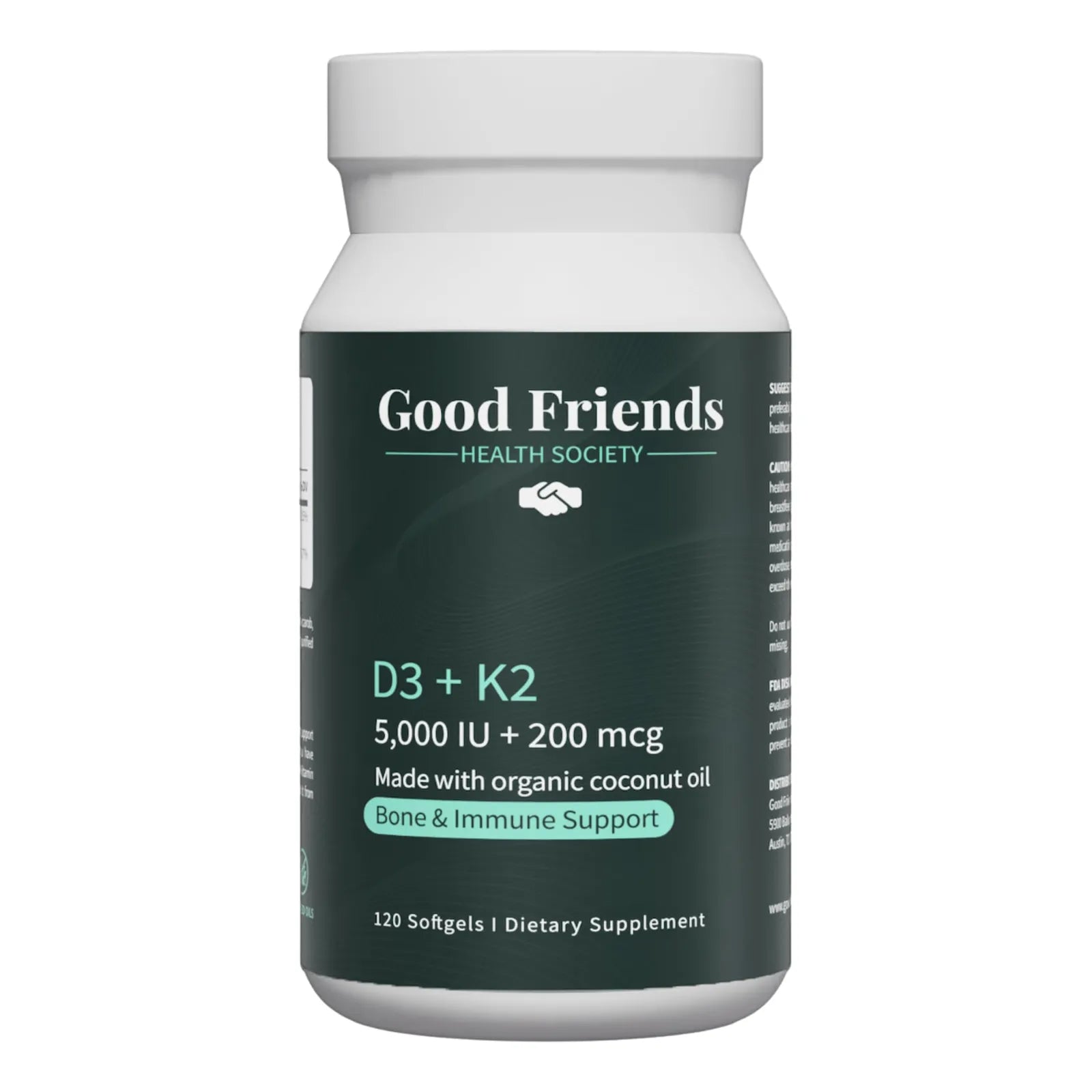 Vitamina D3 5000 Ui K2 200 Mcg Con Aceite De Coco Soporte Oseo E Inmun ...