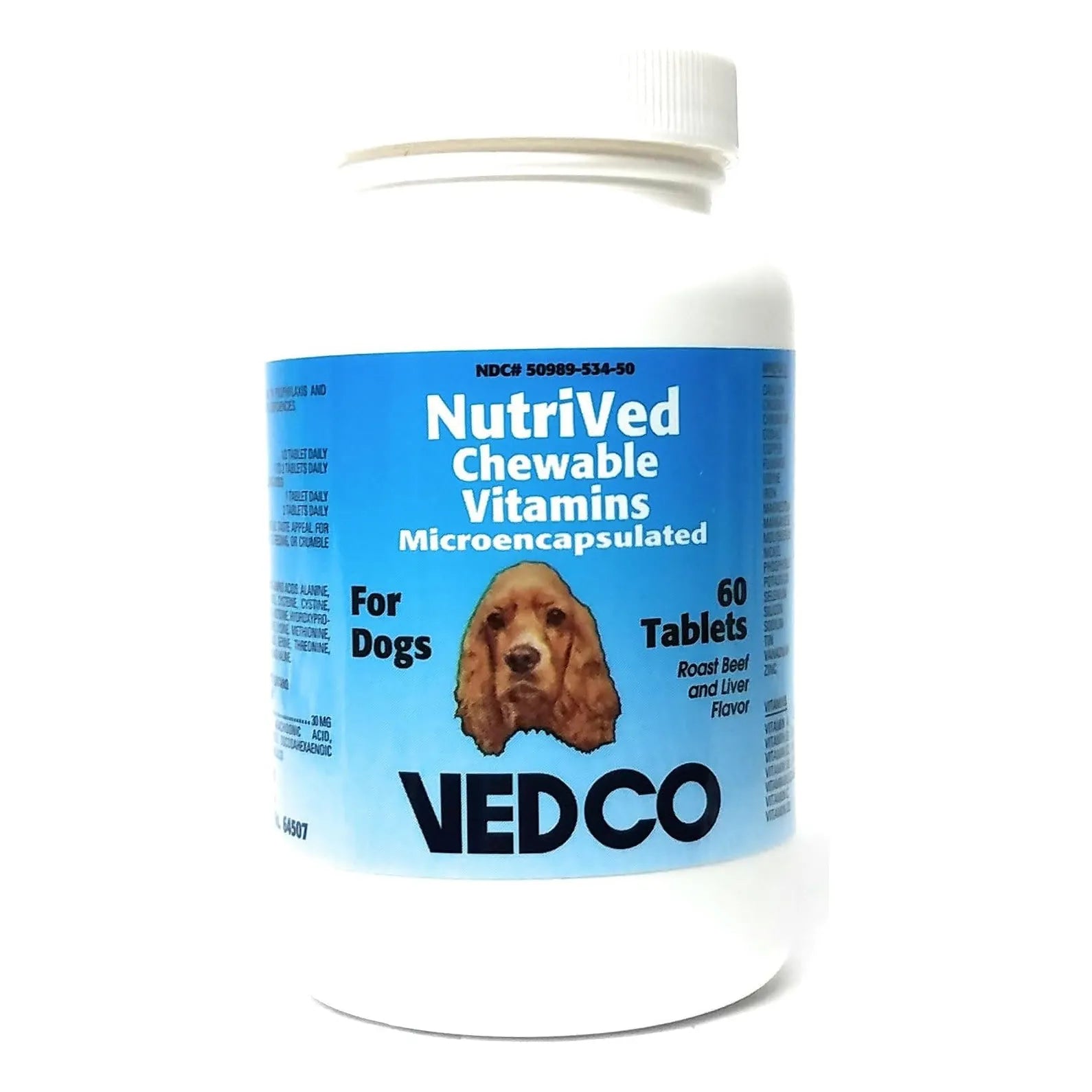 Vitaminas Masticables NutriVed Para Perros 60 Tabletas Sabor Carne Asa ...